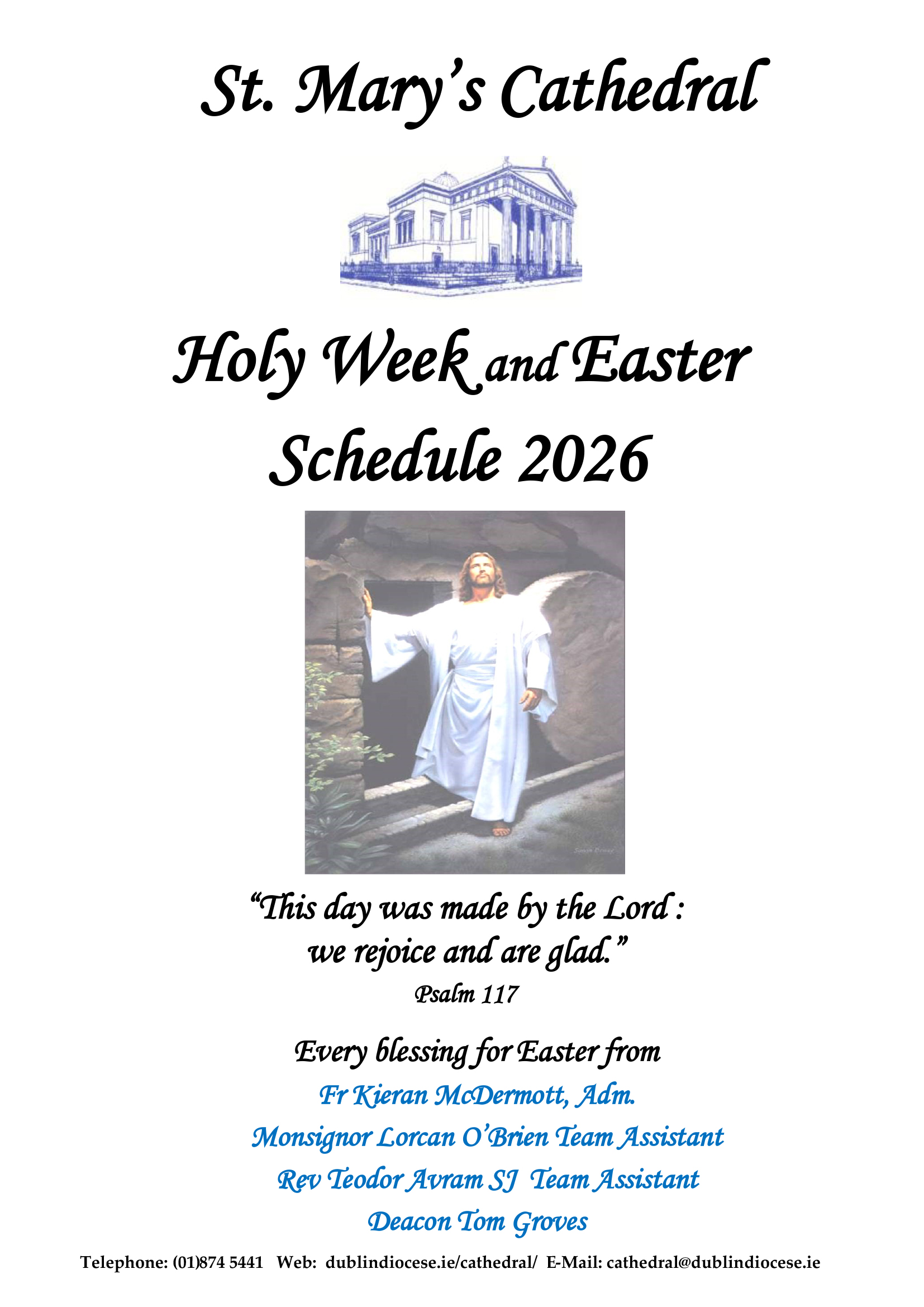 St Mary’s Cathedral Holy Week and Easter Schedule 2026 - Archdiocese of ...